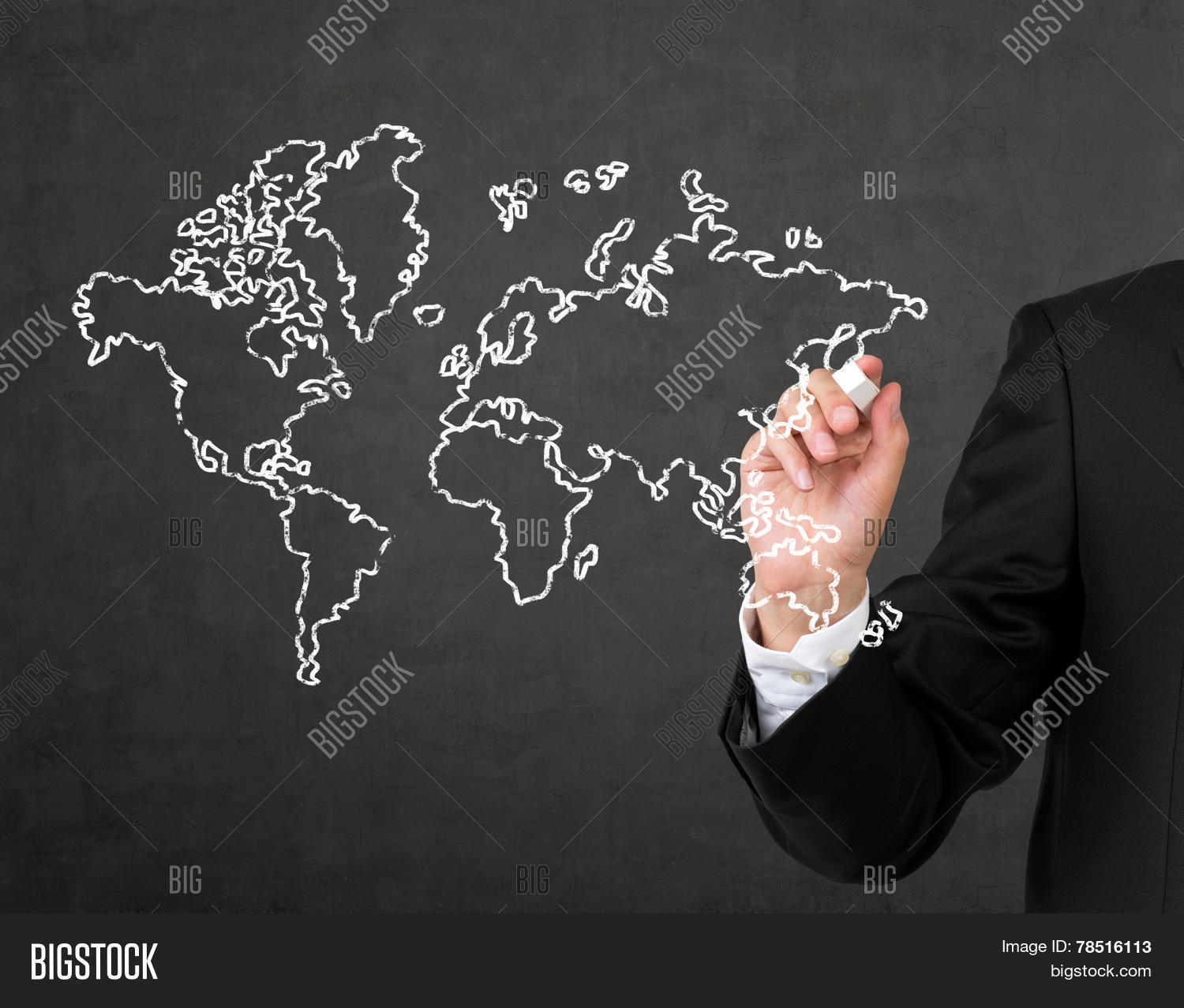 Hand Drawing World Map Image & Photo (Free Trial) | Bigstock