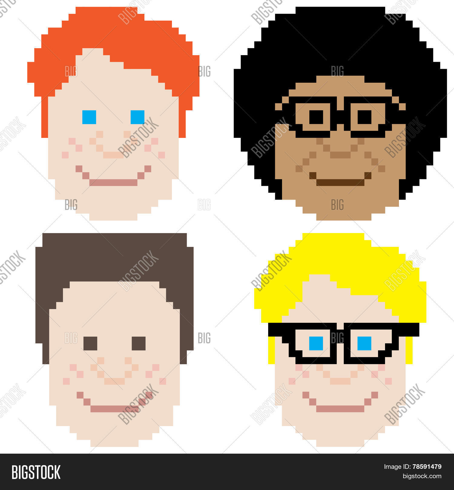Boy Face Pixel Art Vector & Photo (Free Trial) | Bigstock