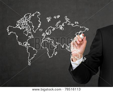 Hand Drawing World Map Image & Photo (Free Trial) | Bigstock