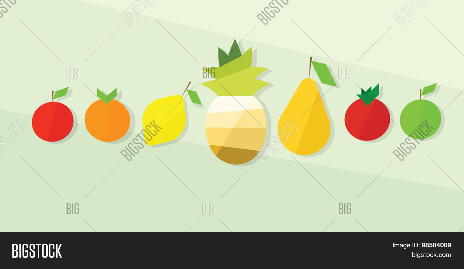 Fruit Icon Set. Flat Vector & Photo (Free Trial) | Bigstock