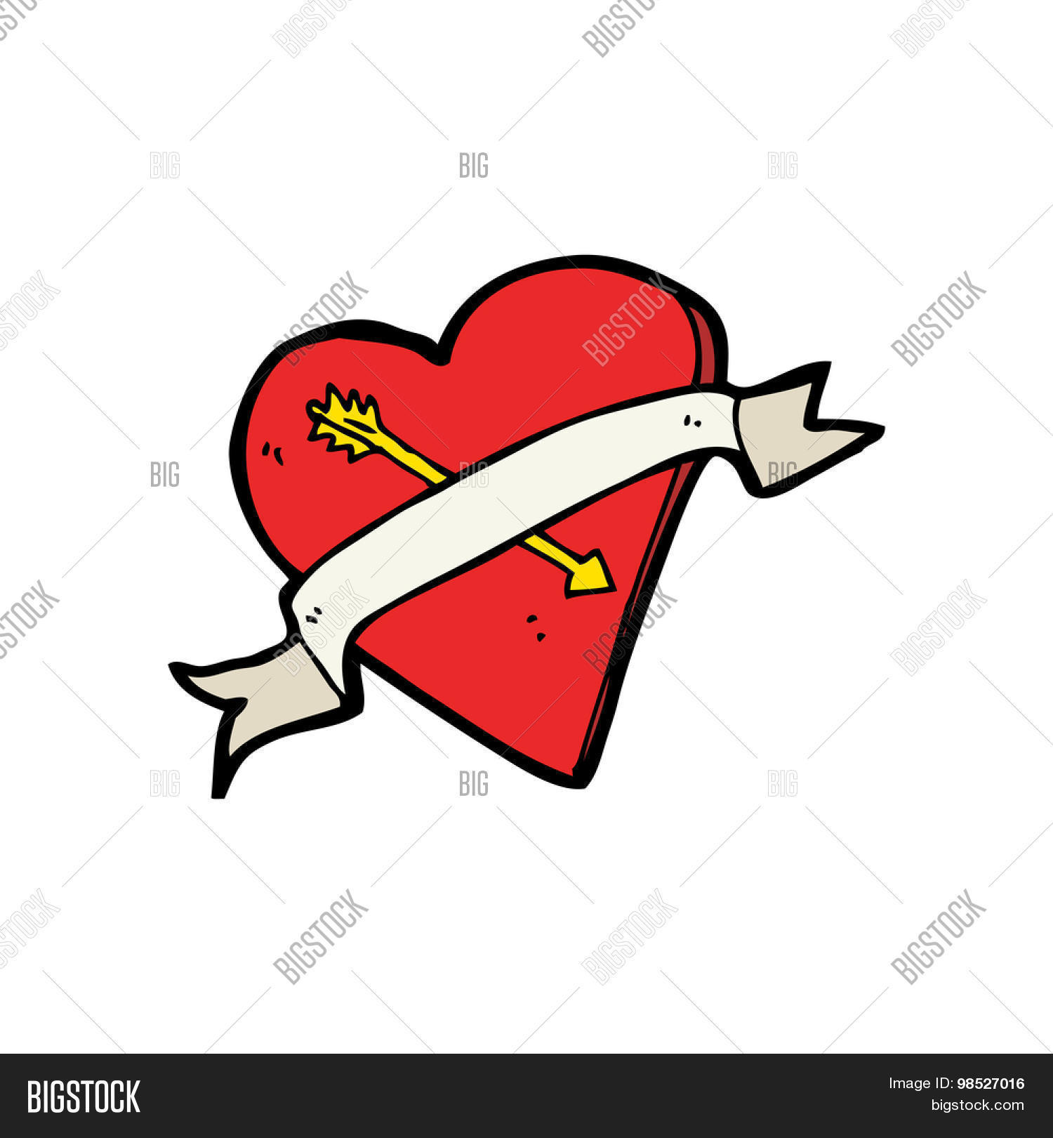 Cartoon Heart Tattoo Image & Photo (Free Trial) | Bigstock