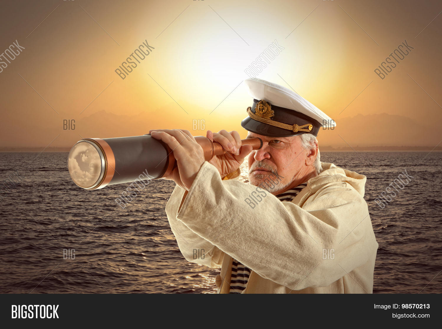Captain Looks Through Image & Photo (Free Trial) | Bigstock
