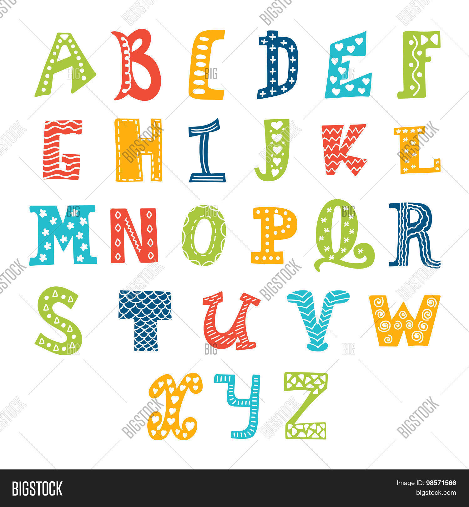 Cute Vector Alphabet Vector & Photo (Free Trial) | Bigstock