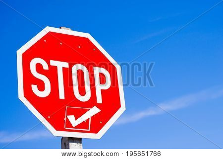 Stop Sign Checed Box Image & Photo (Free Trial) | Bigstock