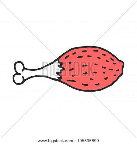 Meat On Bone Drawing Vector & Photo (Free Trial) | Bigstock