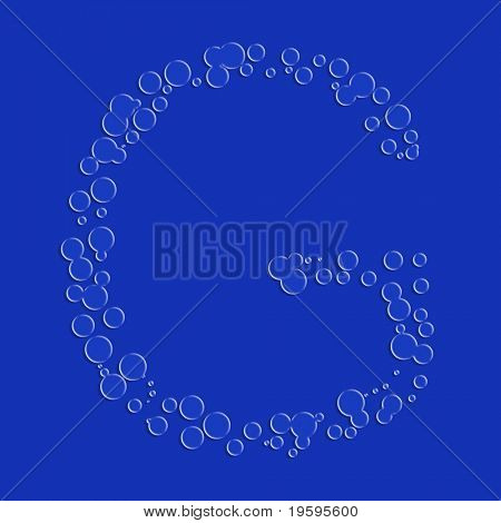 High resolution water drops font isolated on blue background - Stock ...