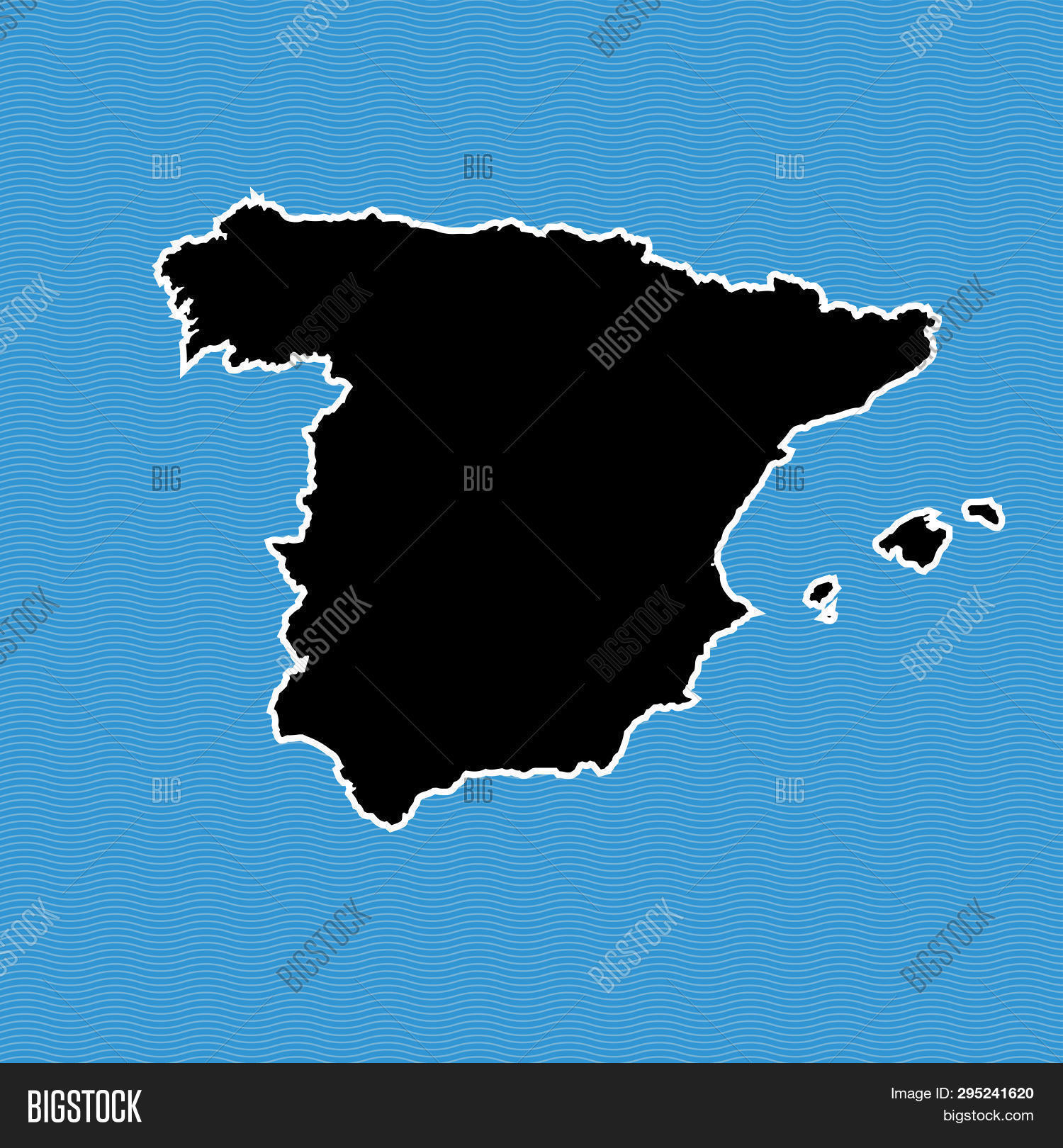 Spain Map Vektor og bilde (gratis prøveperiode) | Bigstock