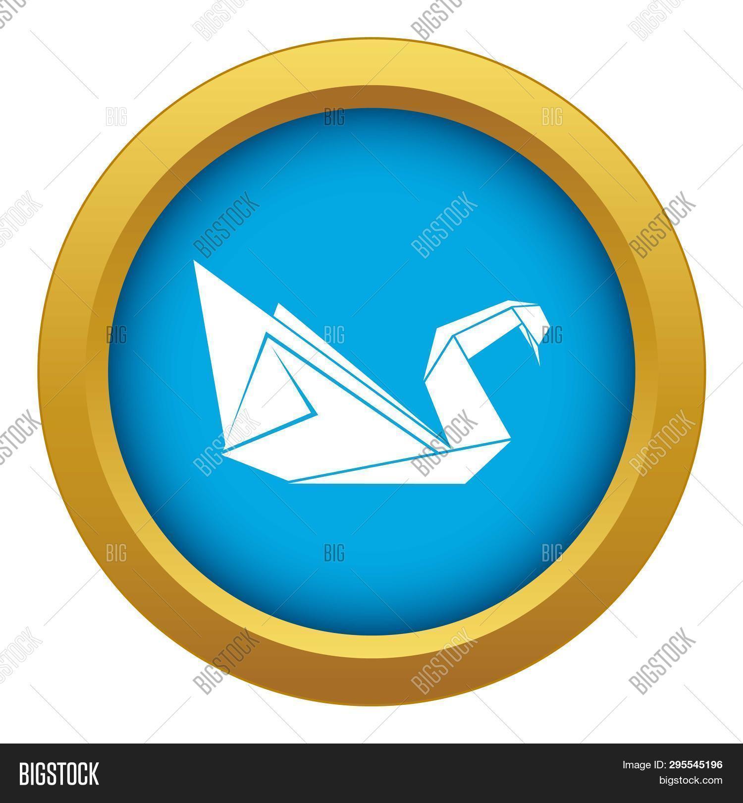 Origami Swan Icon Blue Image & Photo (Free Trial) | Bigstock