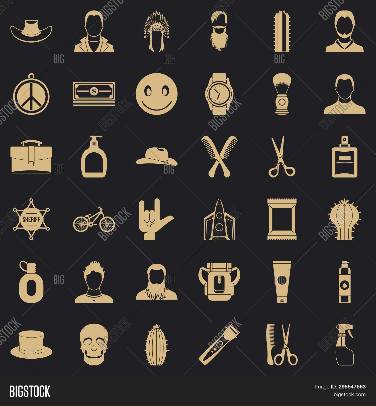 Hairdresser Icons Set Image & Photo (Free Trial) | Bigstock