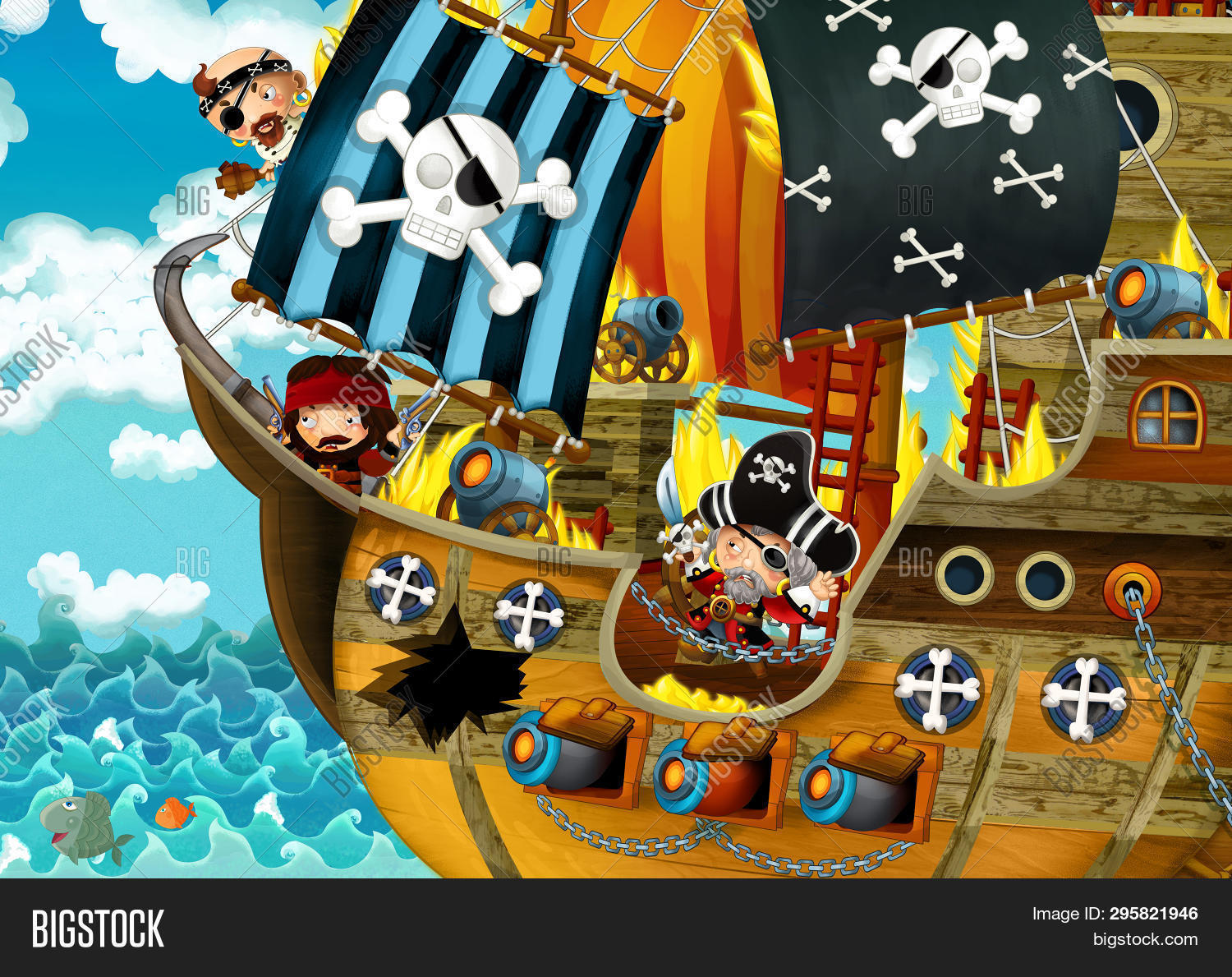 Cartoon Scene Pirate Image & Photo (Free Trial) | Bigstock