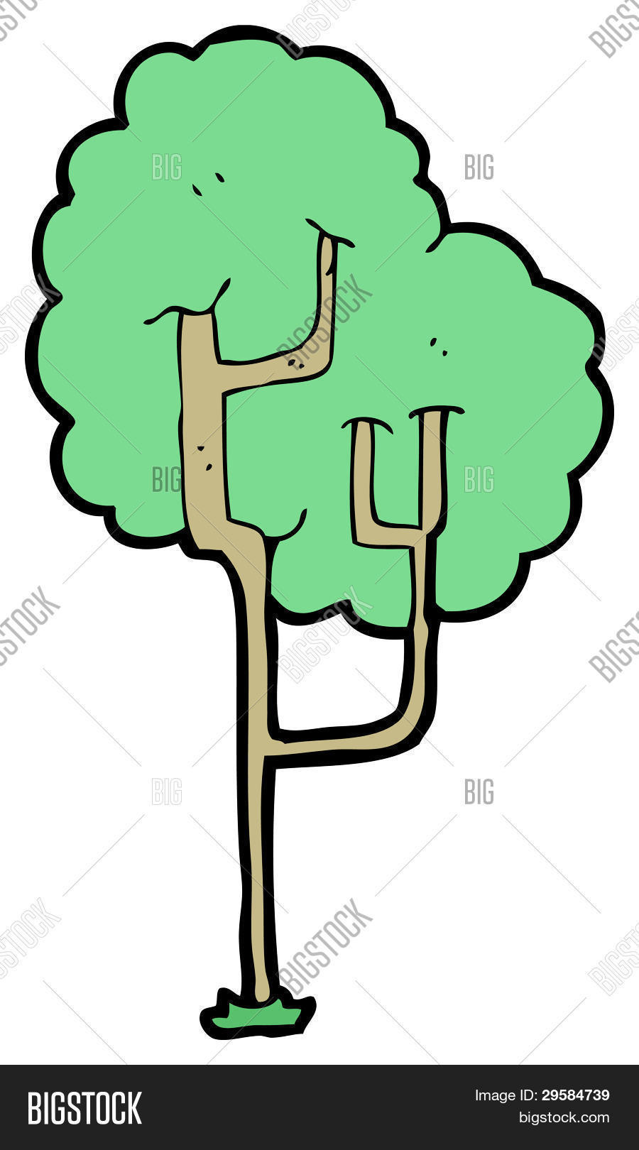 Skinny Tree Cartoon ( Image & Photo (Free Trial) | Bigstock