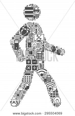 Walking Man Collage Vector & Photo (Free Trial) | Bigstock
