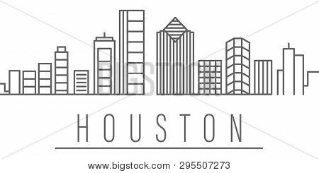 Houston City Outline Vector & Photo (Free Trial) | Bigstock