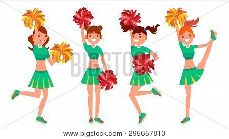 Happy Cheerleader Cartoon Images, Illustrations & Vectors (Free) - Bigstock