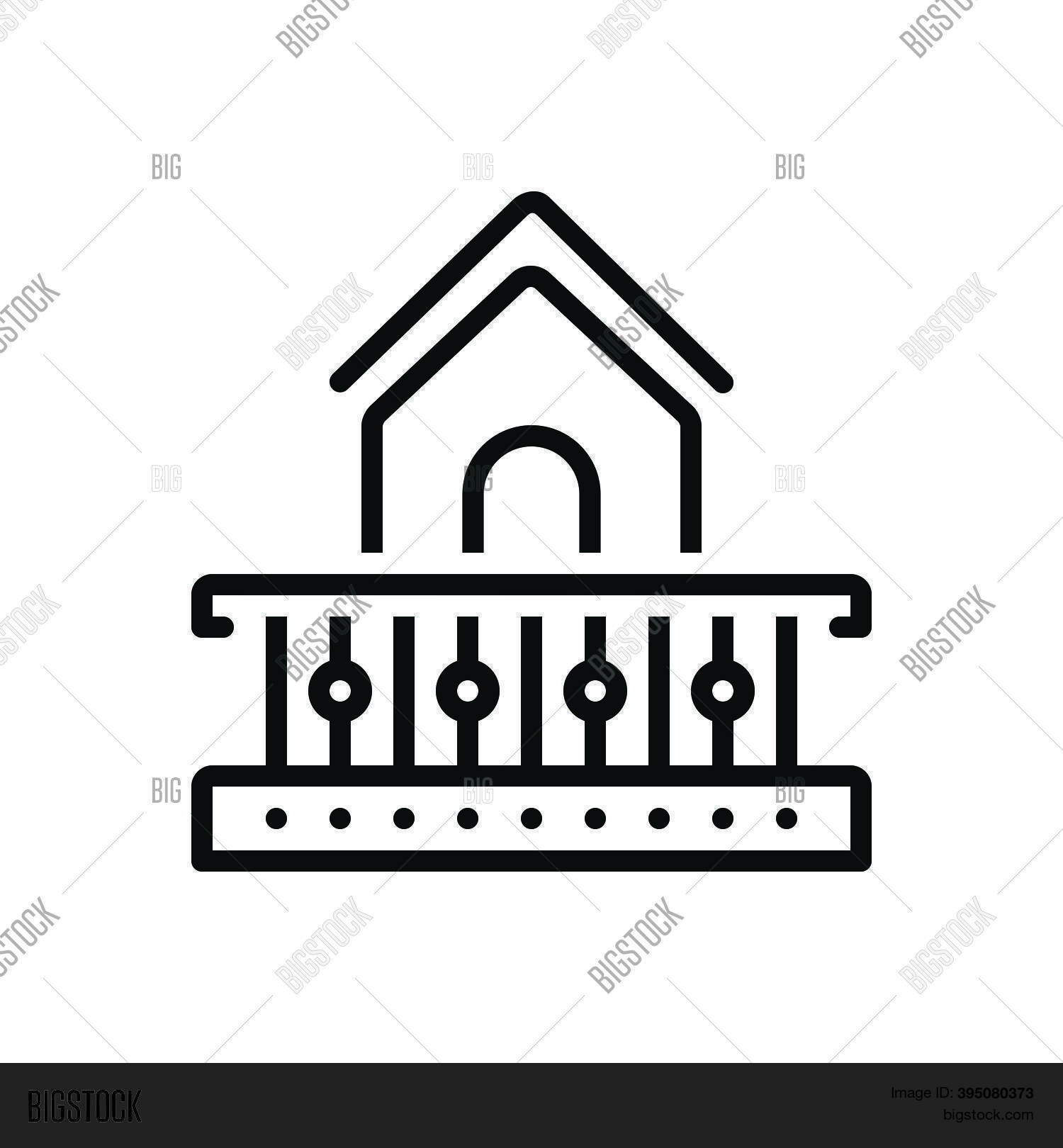 Black Line Icon Porch Vector & Photo (Free Trial) | Bigstock
