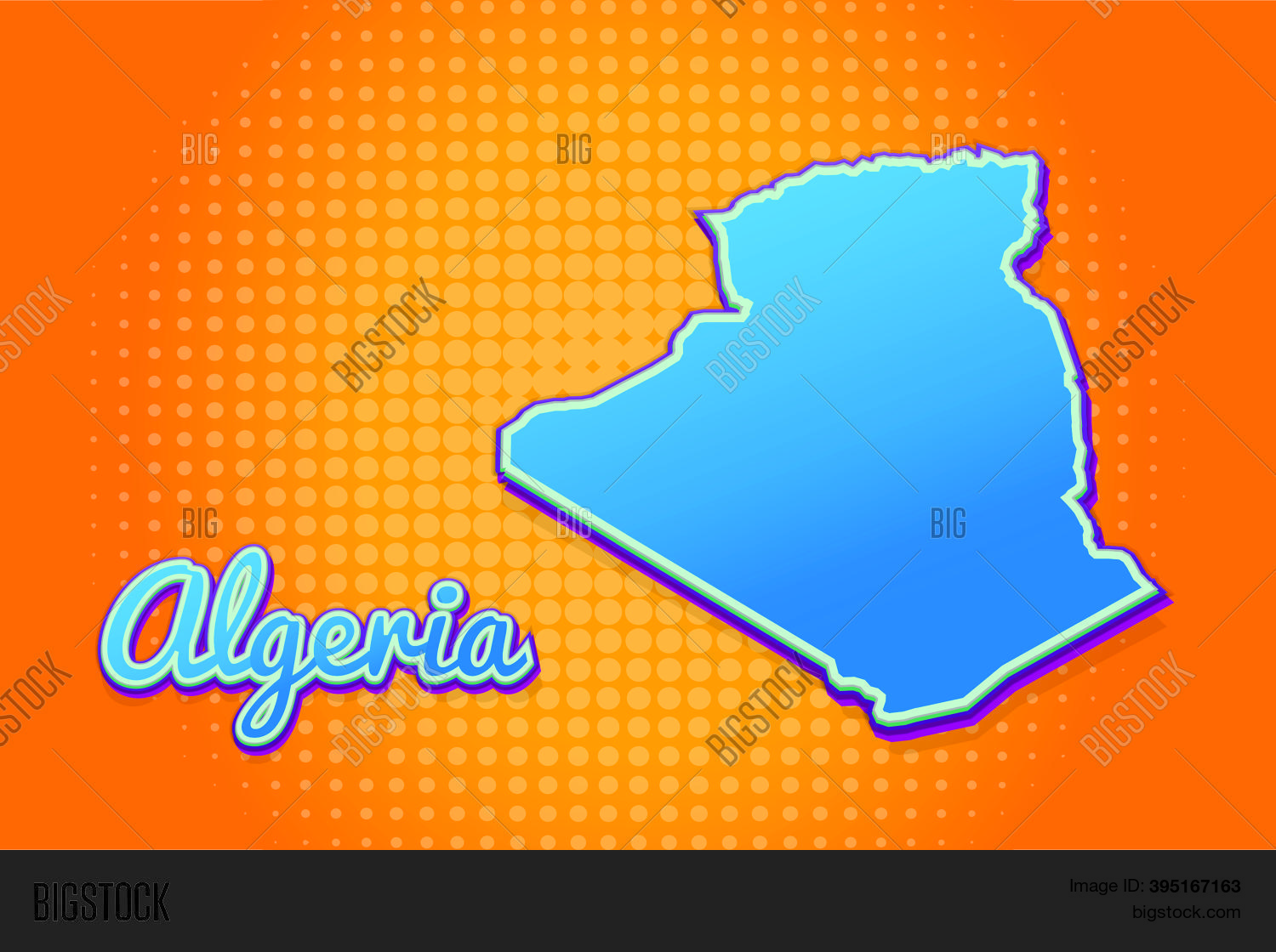 Retro Map Algeria Vector & Photo (Free Trial) | Bigstock