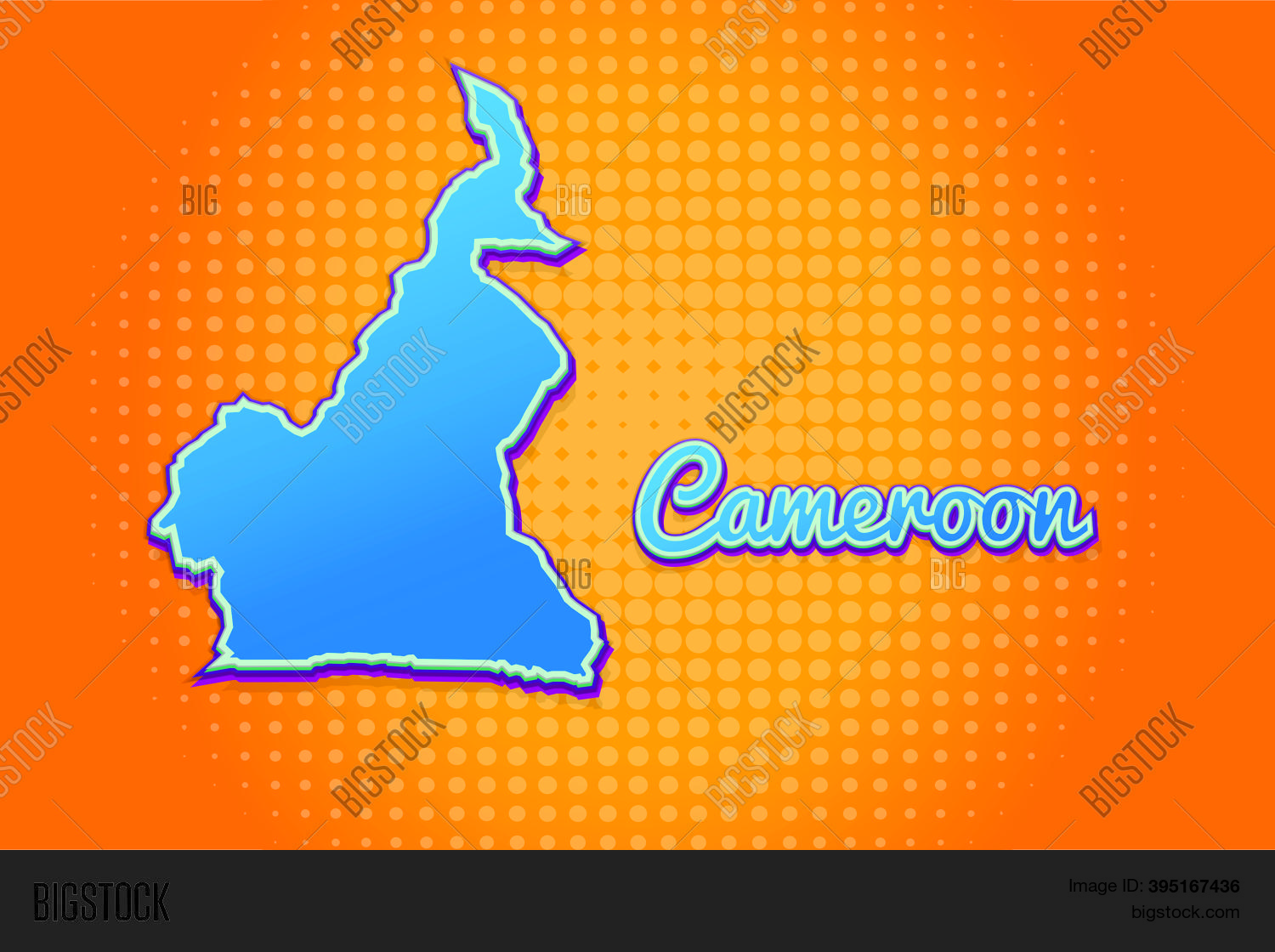 Retro Map Cameroon Vector & Photo (Free Trial) | Bigstock