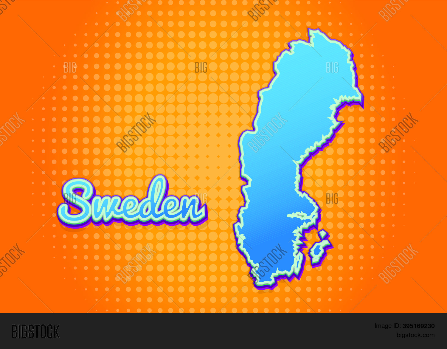 Retro Map Sweden Vector & Photo (Free Trial) | Bigstock