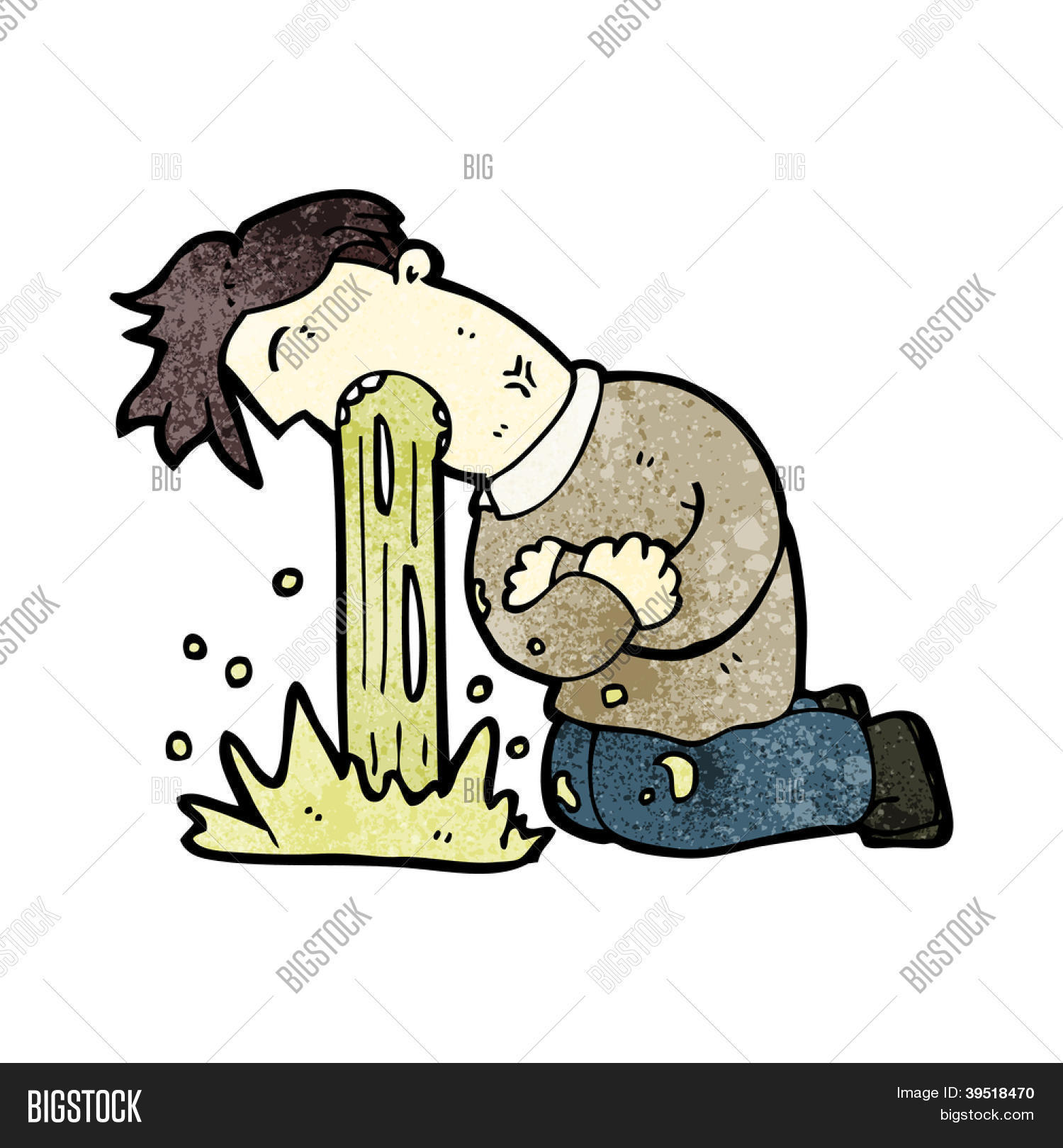 Cartoon Man Vomiting Vector & Photo (Free Trial) | Bigstock