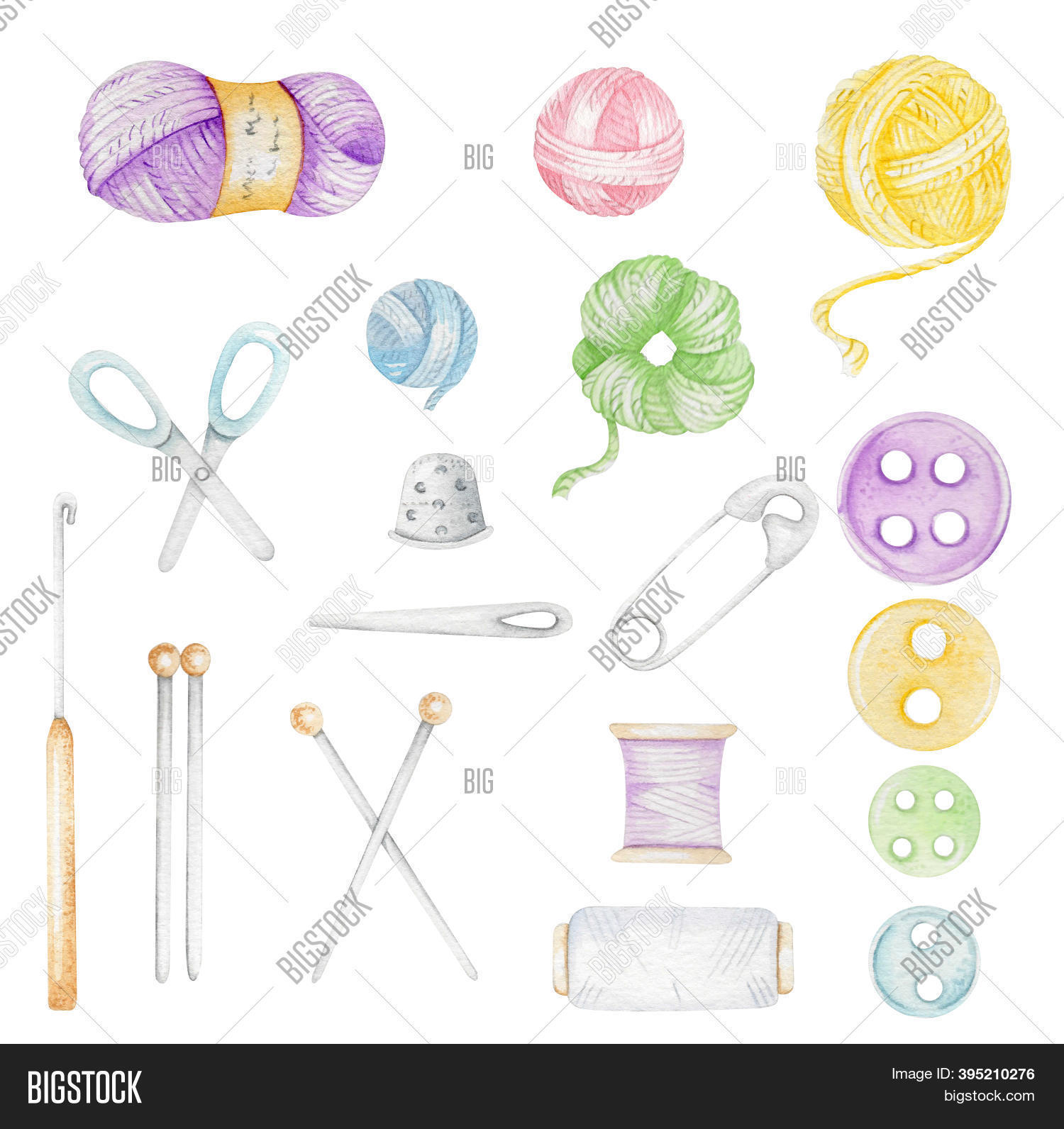 Watercolor Set Sewing Image & Photo (Free Trial) | Bigstock