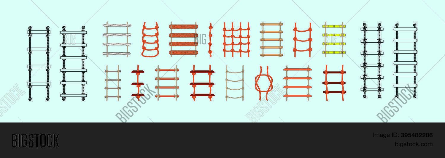 Set Rope Ladder. Vector & Photo (Free Trial) | Bigstock