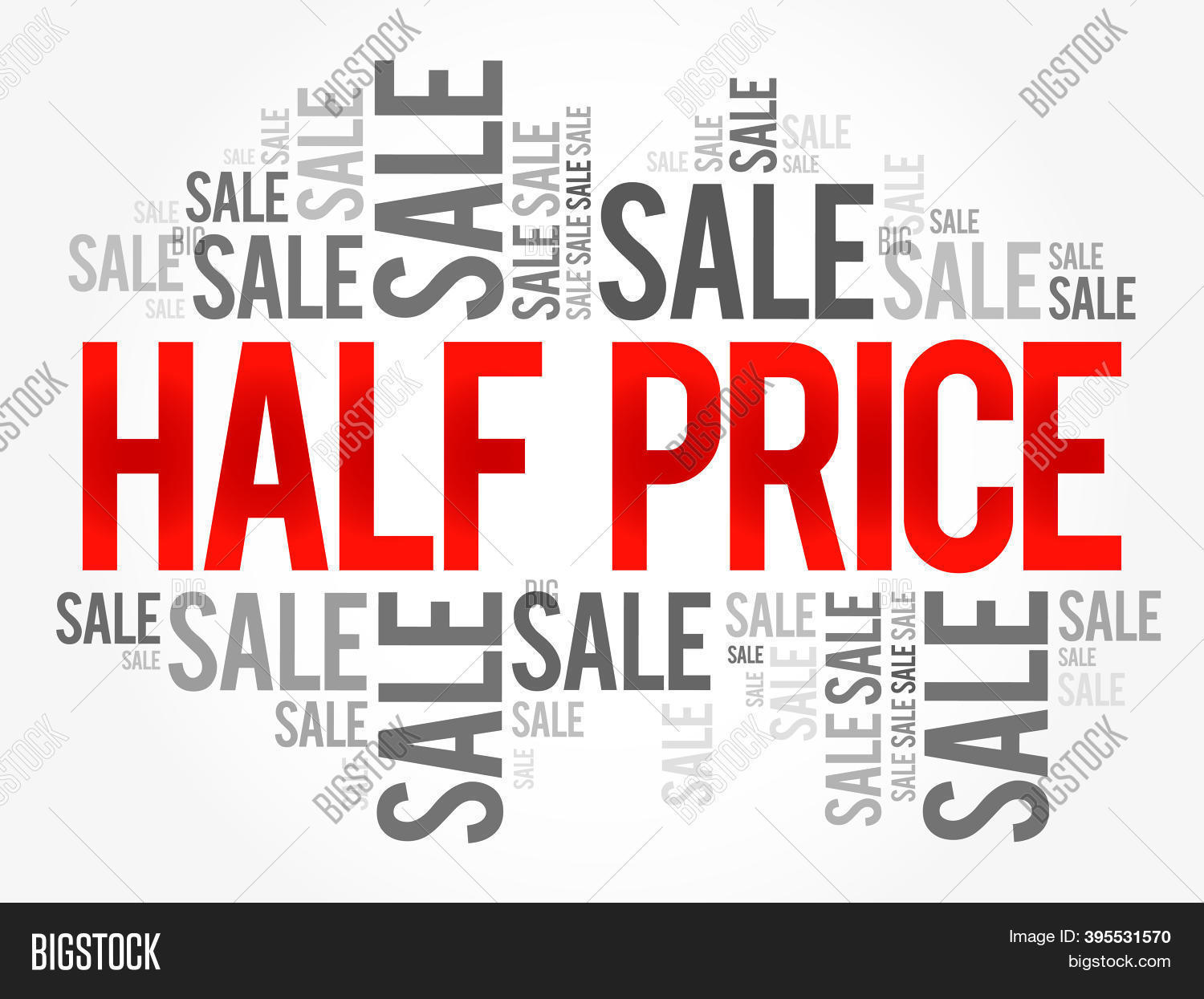 Half Price Sale Words Image & Photo (Free Trial) | Bigstock
