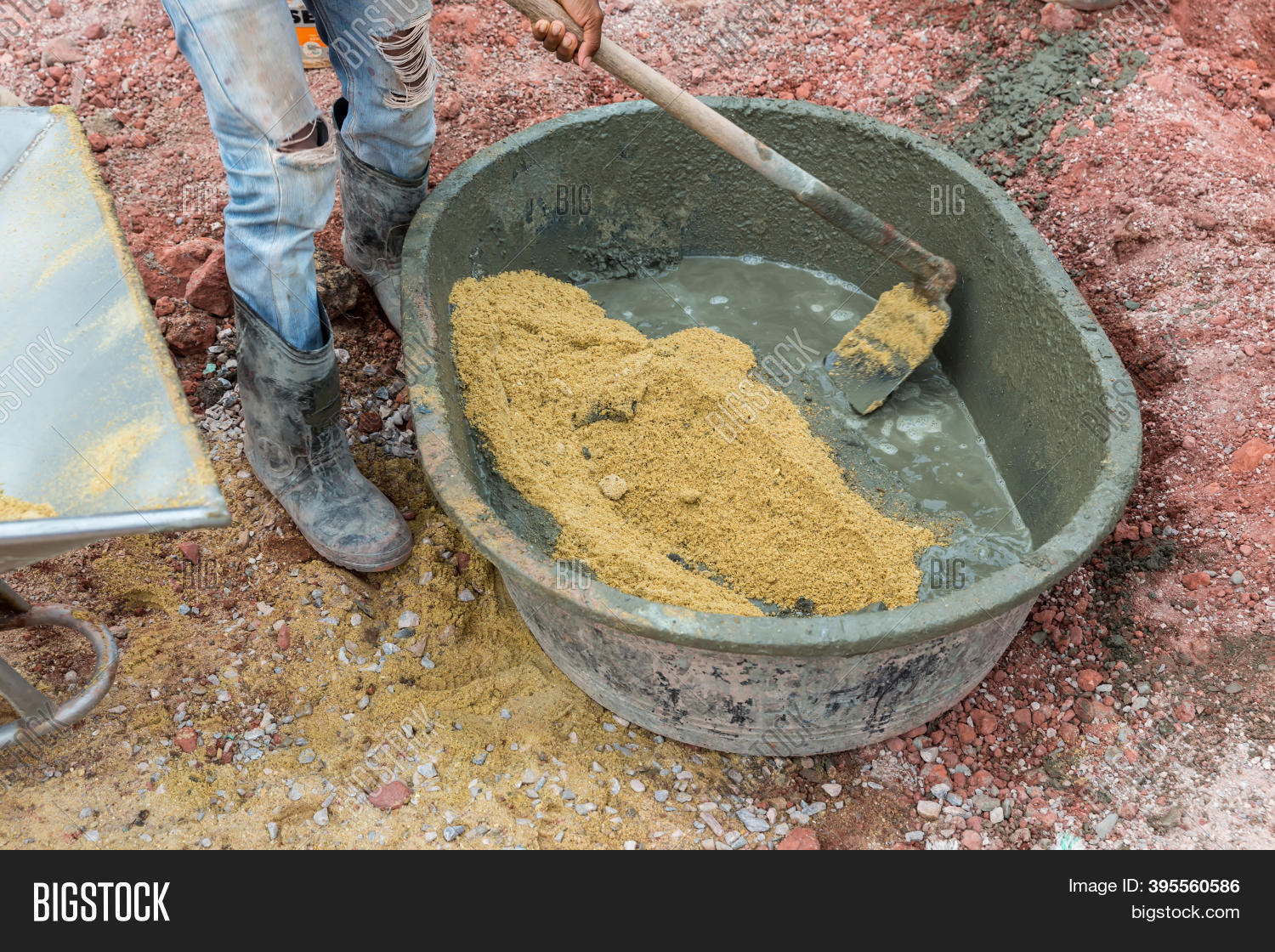 Worker Mixes Cement Image & Photo (Free Trial) | Bigstock