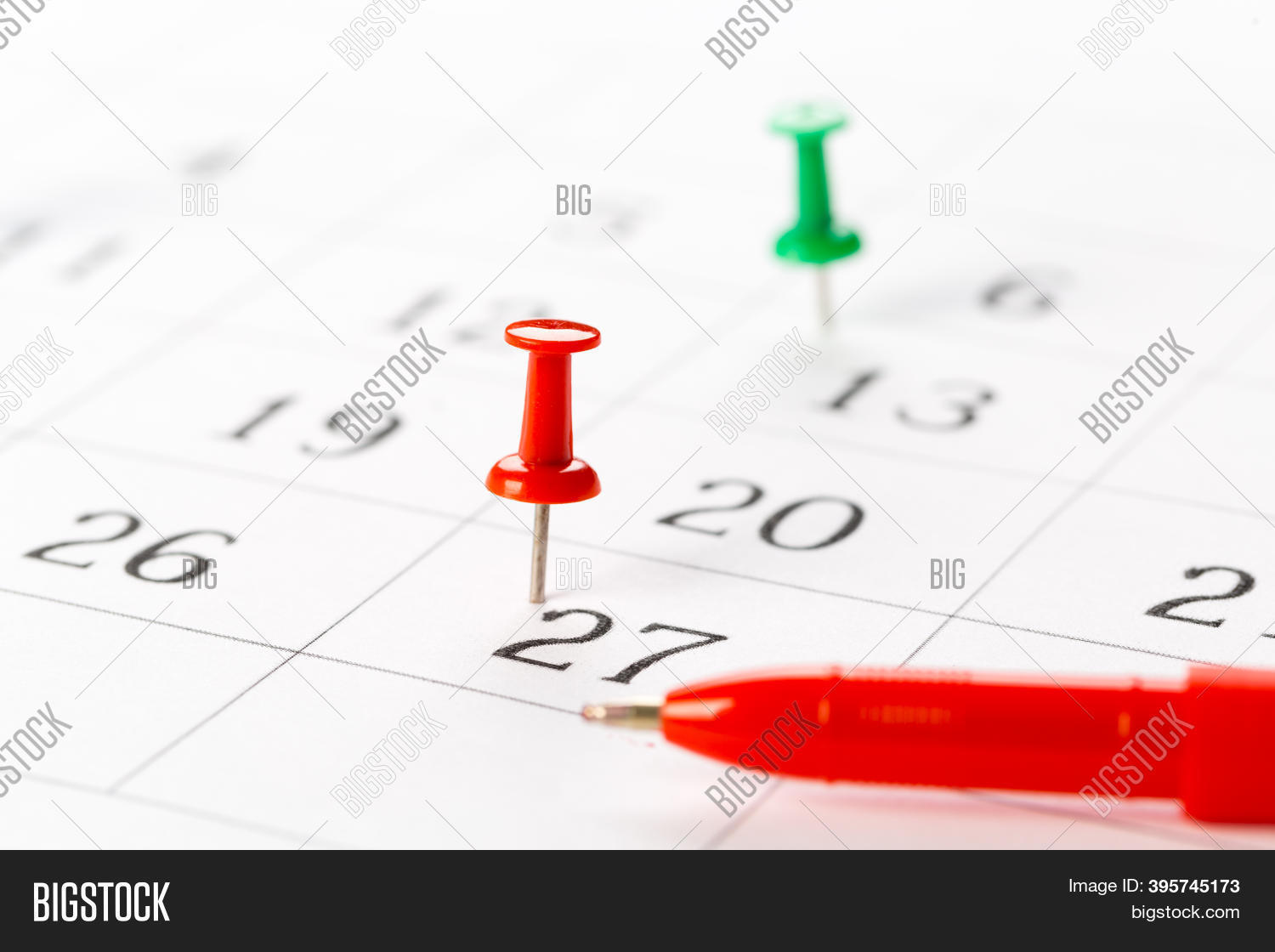 Push Pins On Calendar Image & Photo (Free Trial) | Bigstock