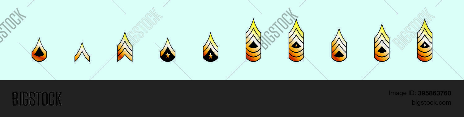 Set Army Enlisted Vector & Photo (Free Trial) | Bigstock