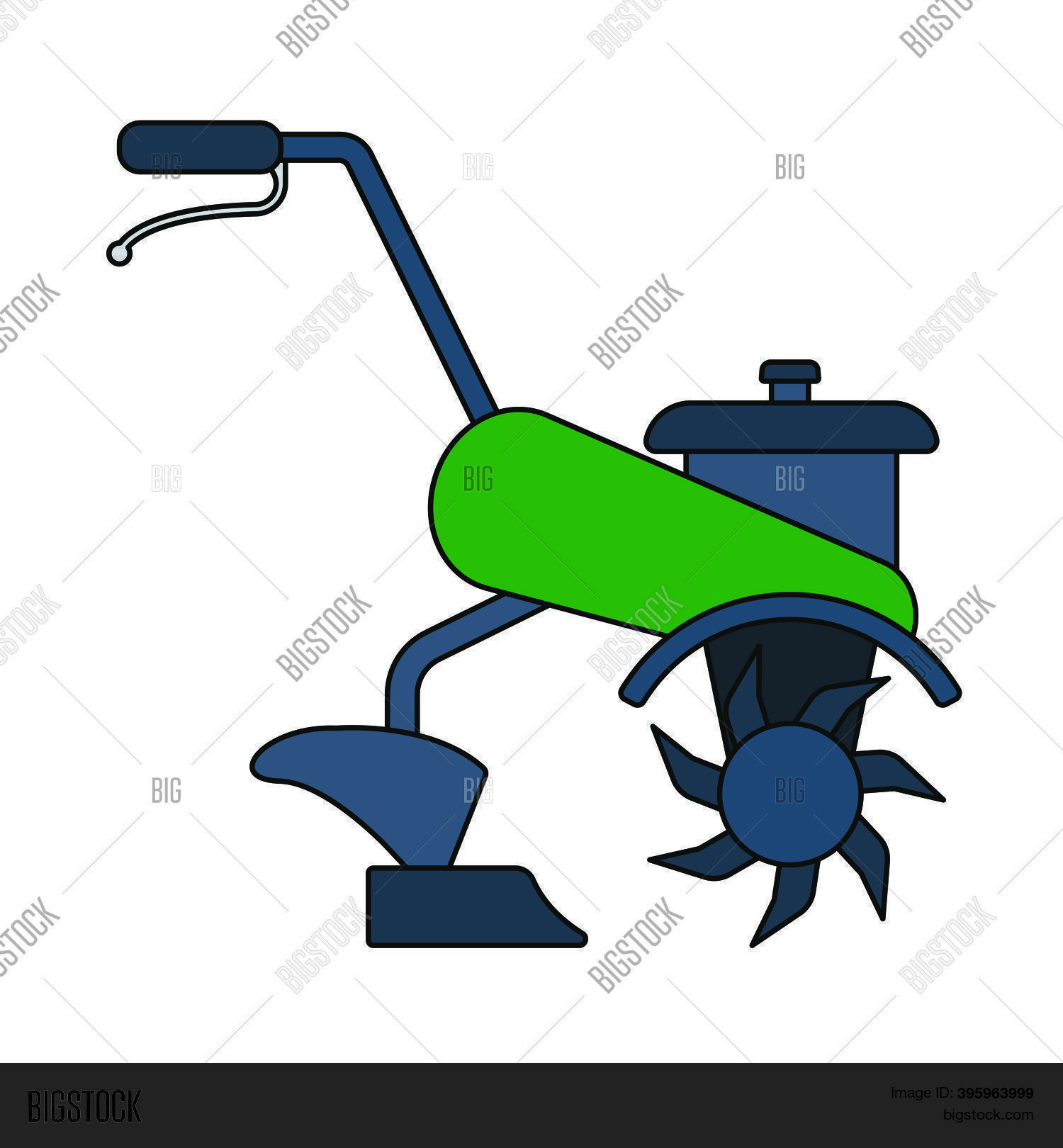 Garden Tiller Icon. Vector & Photo (Free Trial) | Bigstock