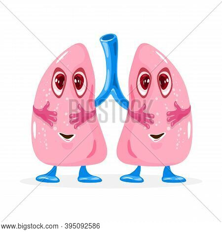 Happy Cute Lungs Vector & Photo (Free Trial) | Bigstock