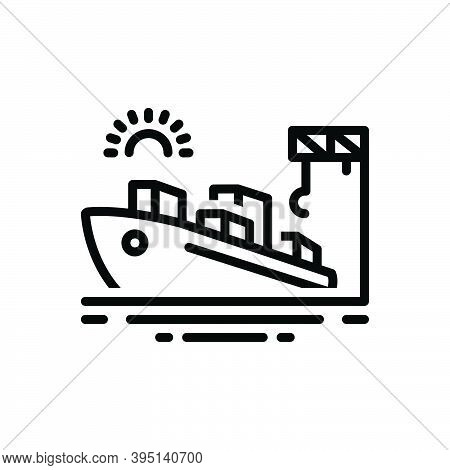 Black Line Icon Port Vector & Photo (Free Trial) | Bigstock