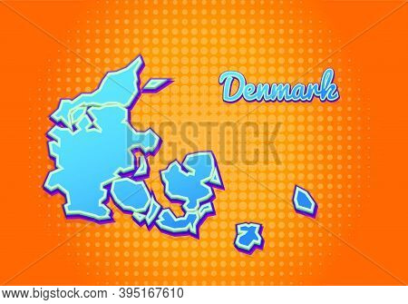 Retro Map Denmark Vector & Photo (Free Trial) | Bigstock
