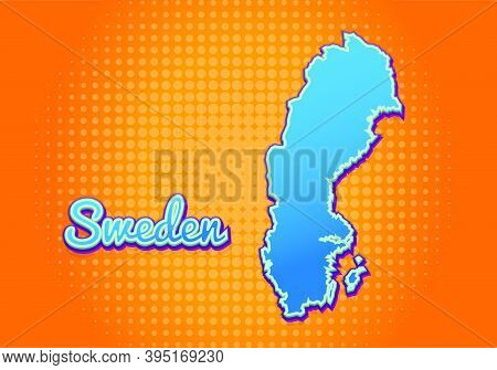 Retro Map Sweden Vector & Photo (Free Trial) | Bigstock