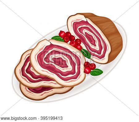 Sliced Meat Roll Vector & Photo (Free Trial) | Bigstock