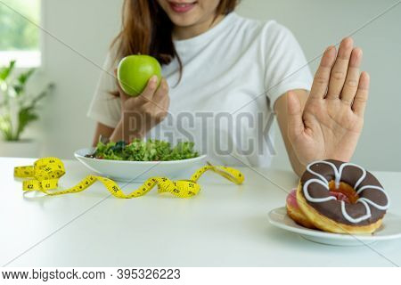 Women Reject Junk Food Image & Photo (Free Trial) | Bigstock