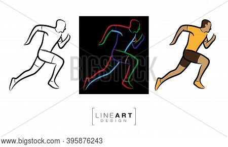 People Running 3 Line Vector & Photo (Free Trial) | Bigstock