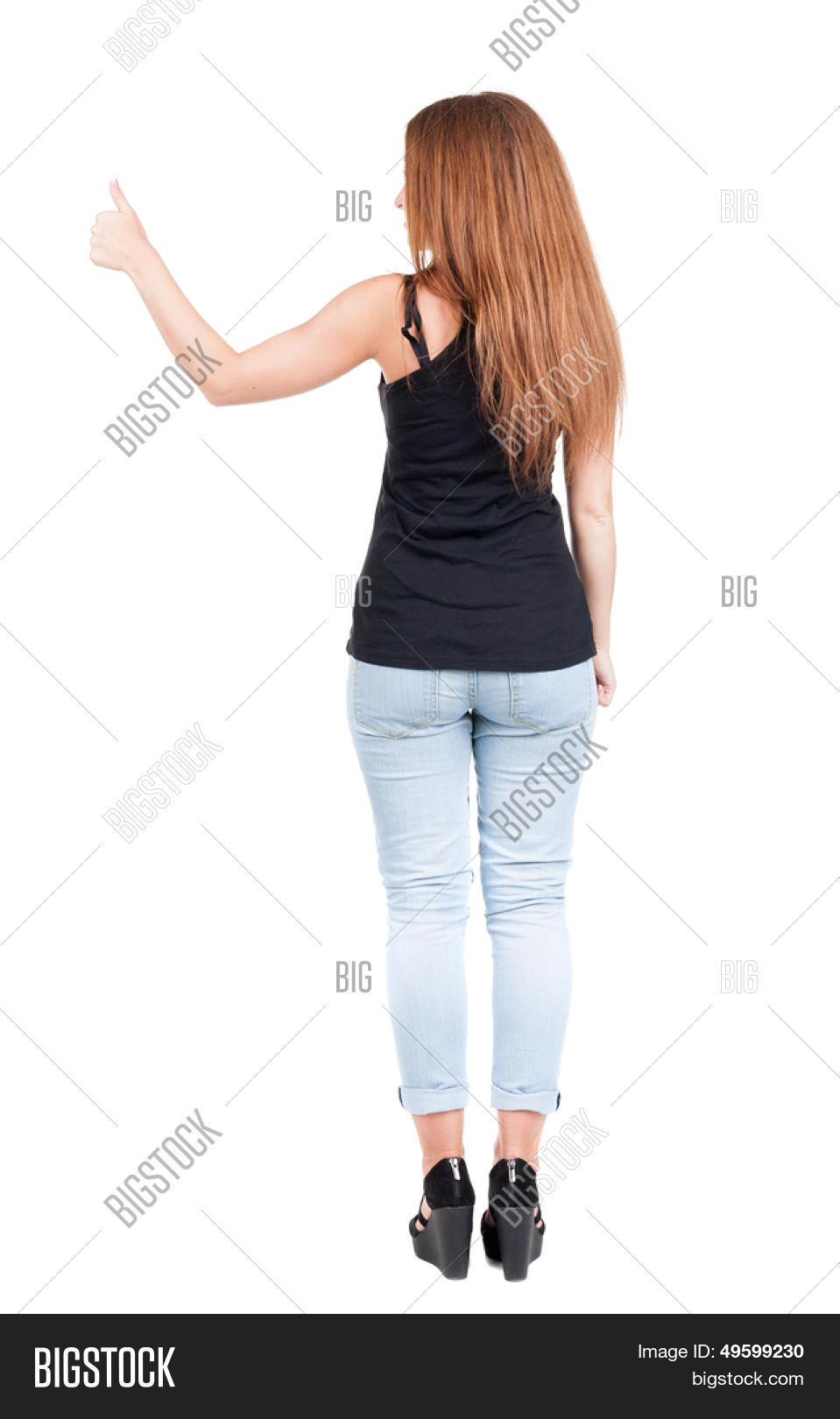 Back View Woman Thumbs Image & Photo (Free Trial) | Bigstock
