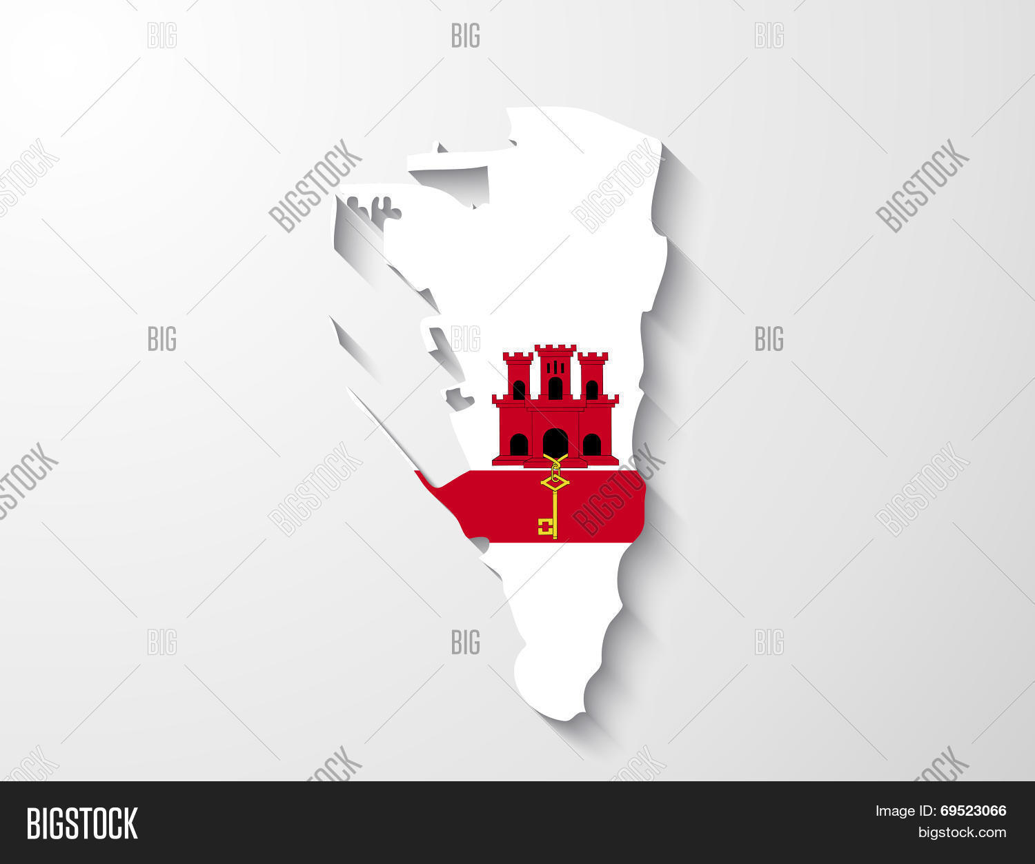 Gibraltar Country Map Vector & Photo (Free Trial) | Bigstock