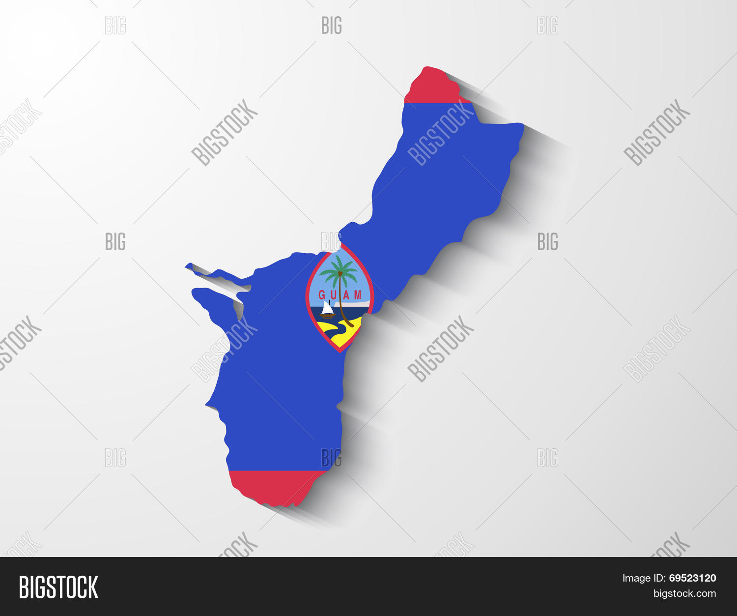 Guam Country Map Vector & Photo (Free Trial) | Bigstock