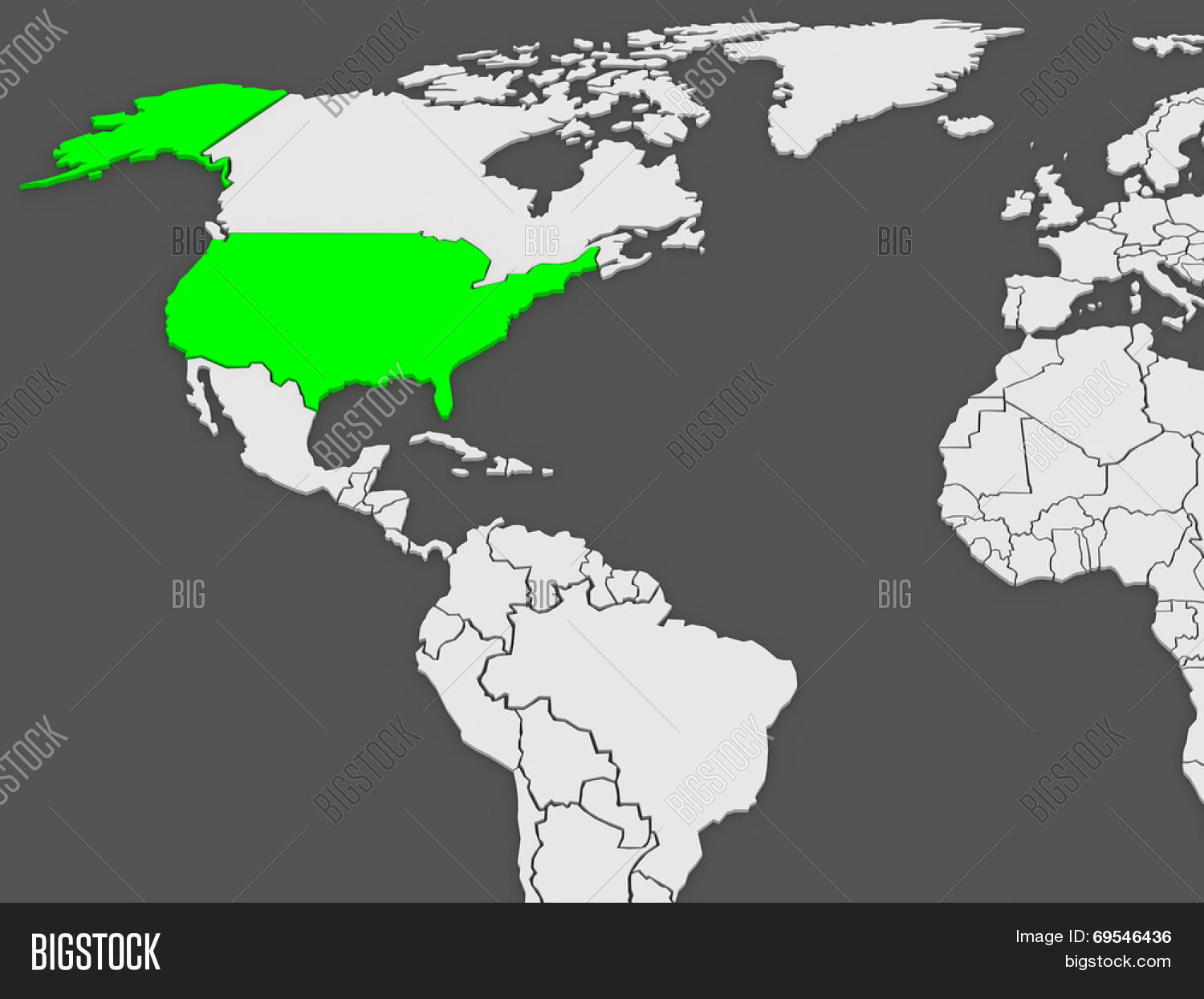 Map Worlds. USA. 3d Image & Photo (Free Trial) | Bigstock