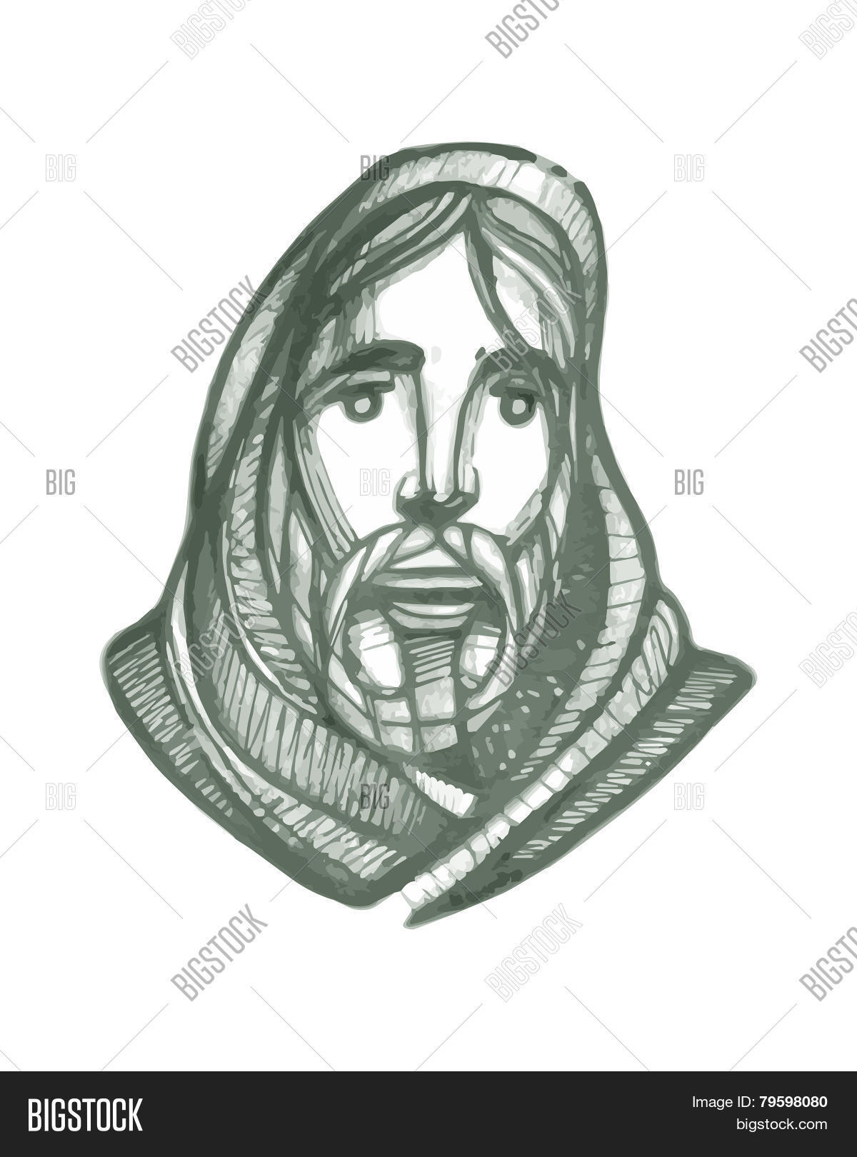 Jesus Face Vector & Photo (Free Trial) | Bigstock
