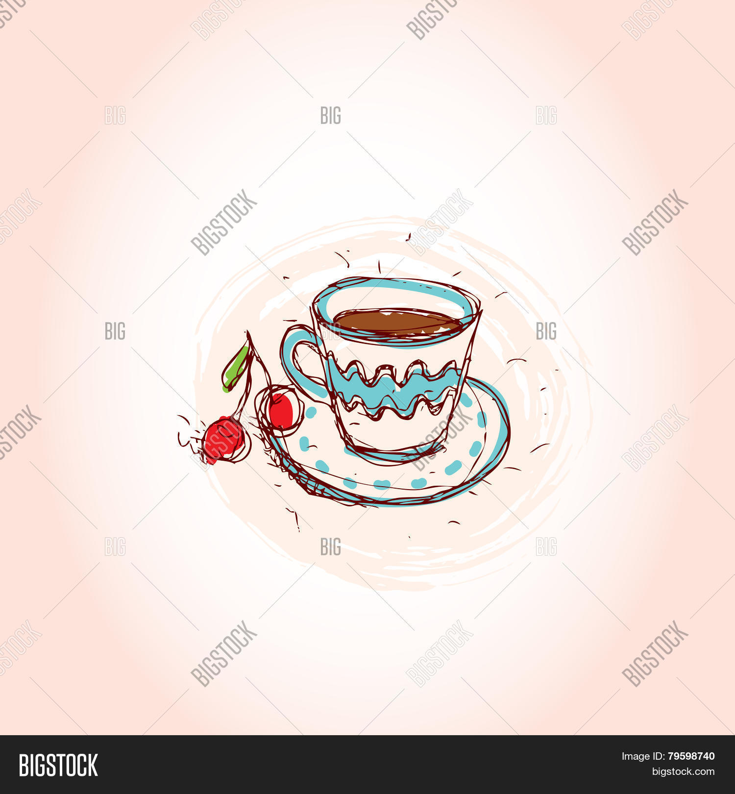 Cup Coffee Cherry Vector & Photo (Free Trial) | Bigstock