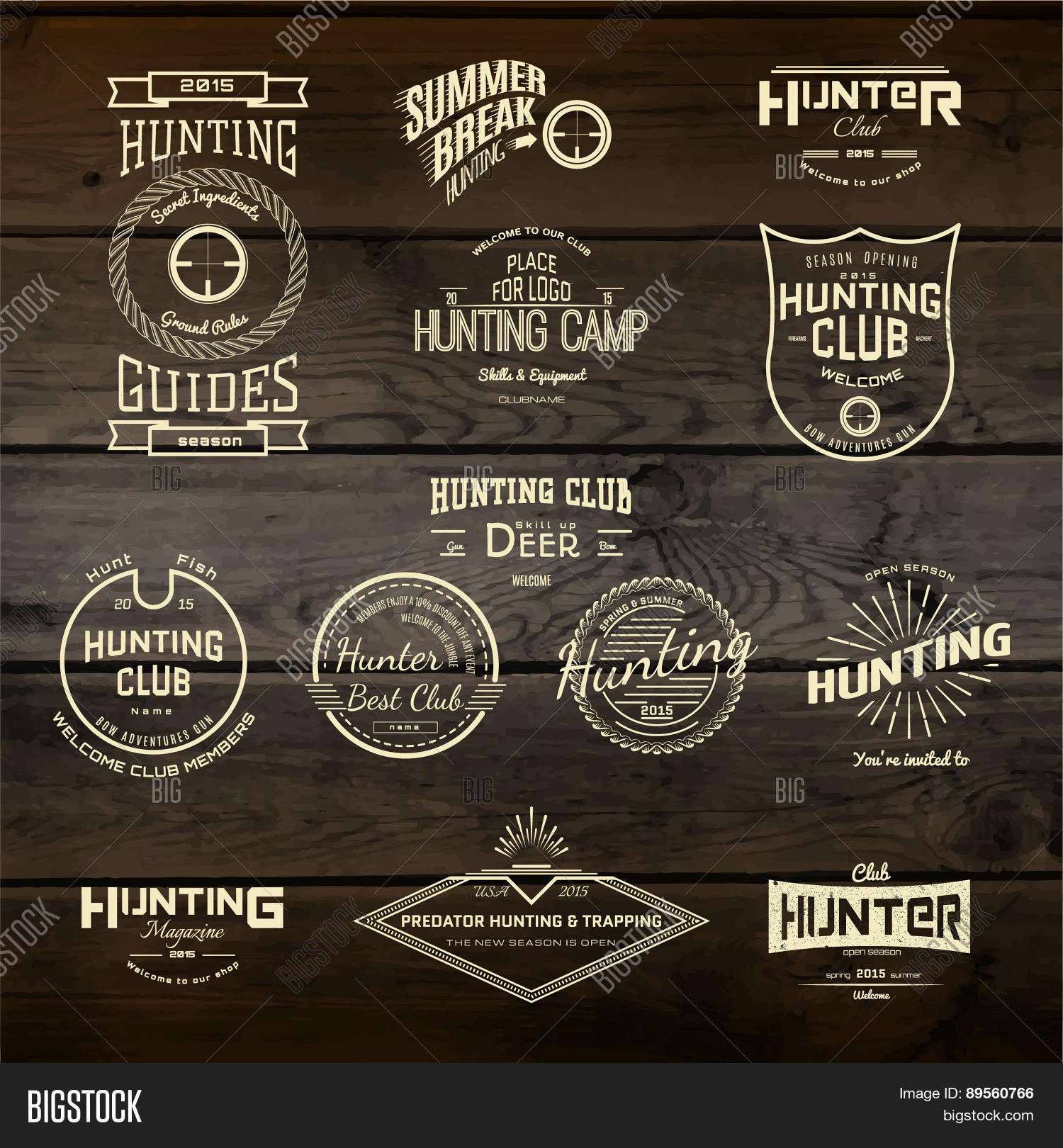 Hunting Badges Logos Vector & Photo (Free Trial) | Bigstock