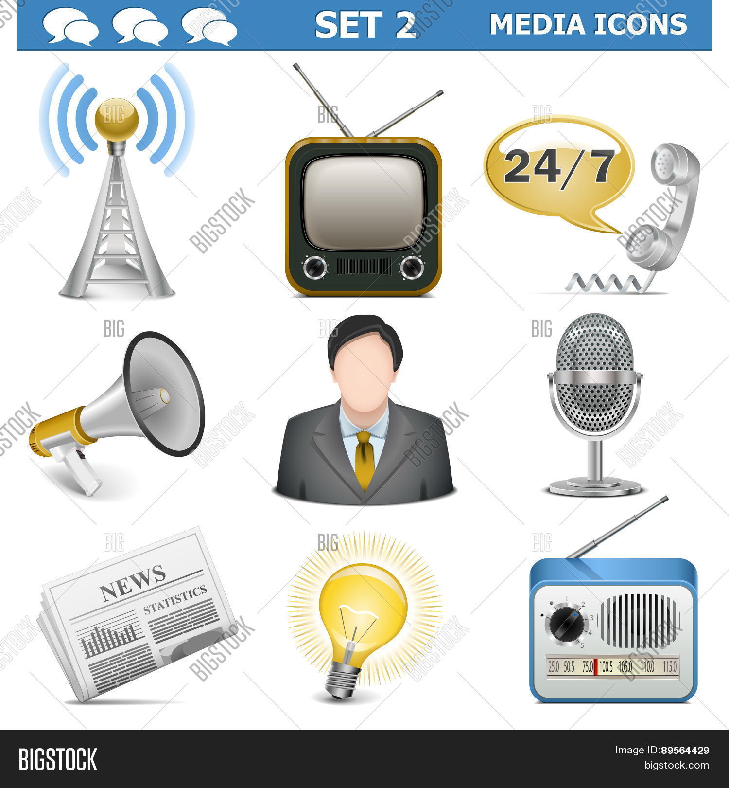 Vector Media Icons Vector & Photo (Free Trial) | Bigstock