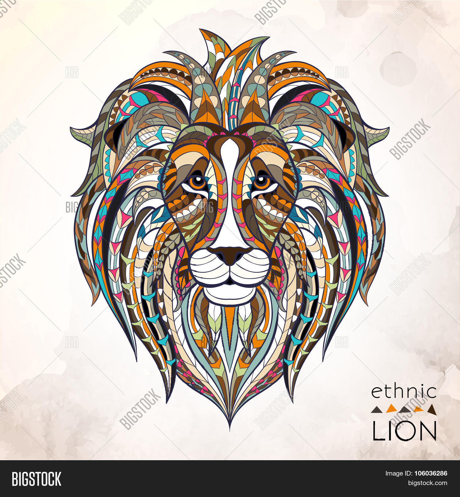 Patterned Head Lion Vector & Photo (Free Trial) | Bigstock