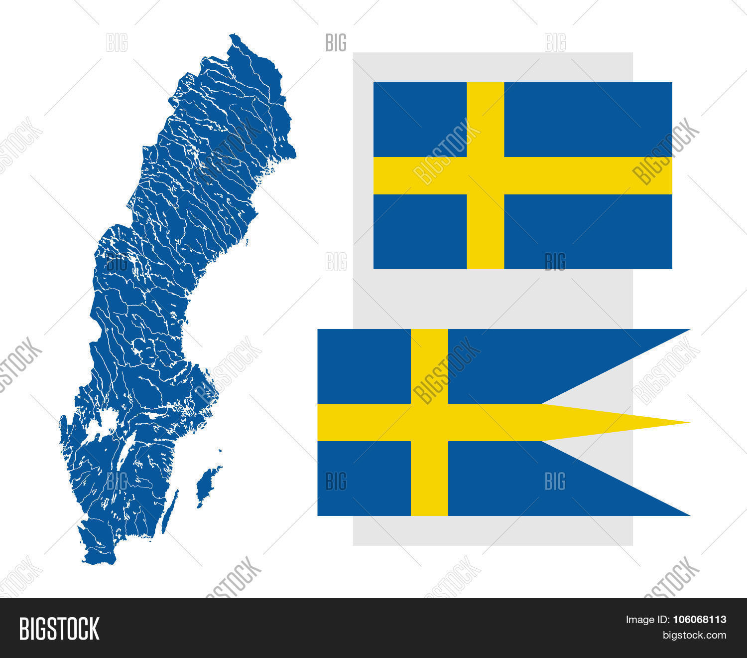 Map Sweden Lakes Vector & Photo (Free Trial) | Bigstock