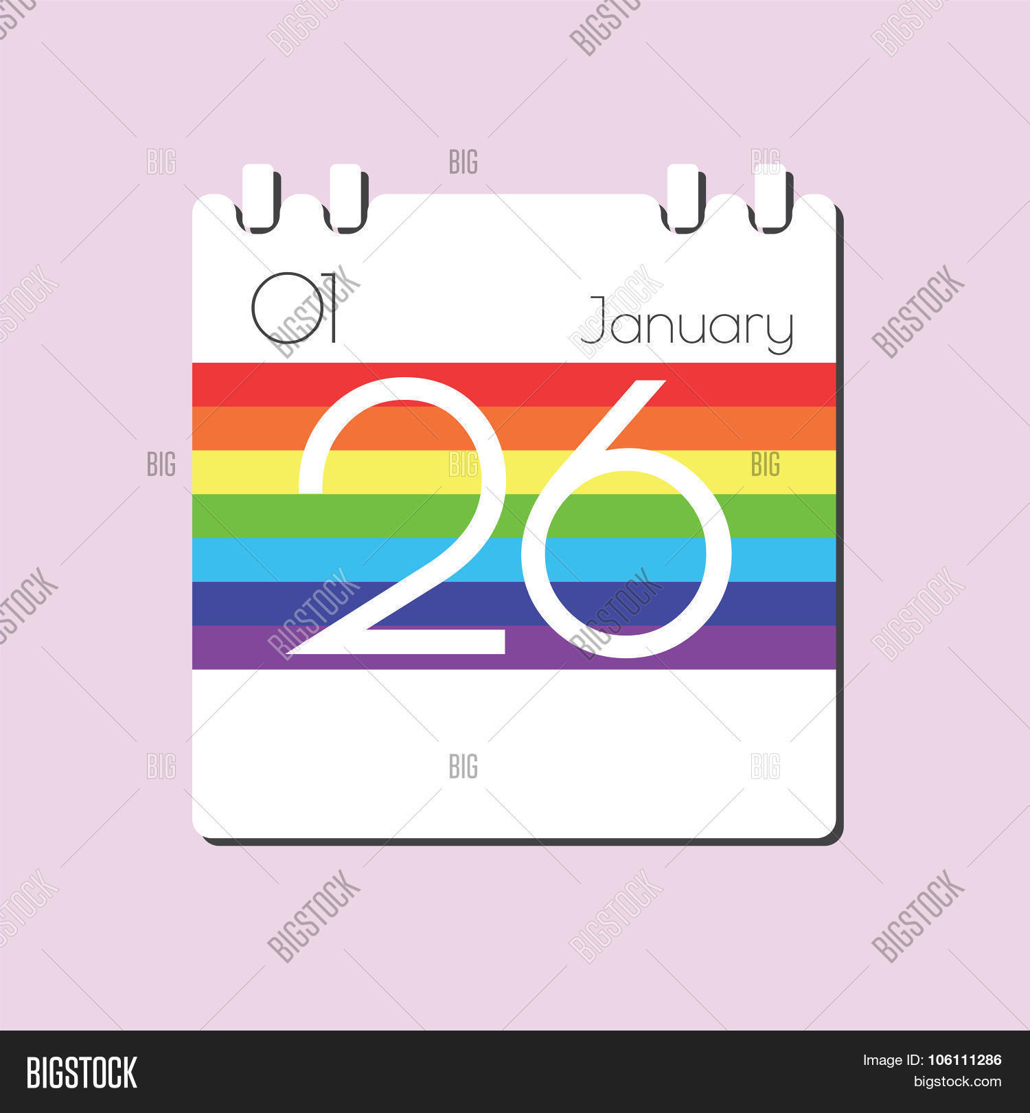 Rainbow Calendar Icon Vector & Photo (Free Trial) | Bigstock