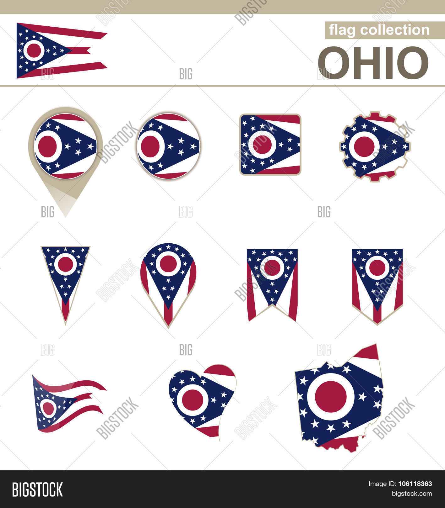 Ohio Flag Collection Vector & Photo (Free Trial) | Bigstock