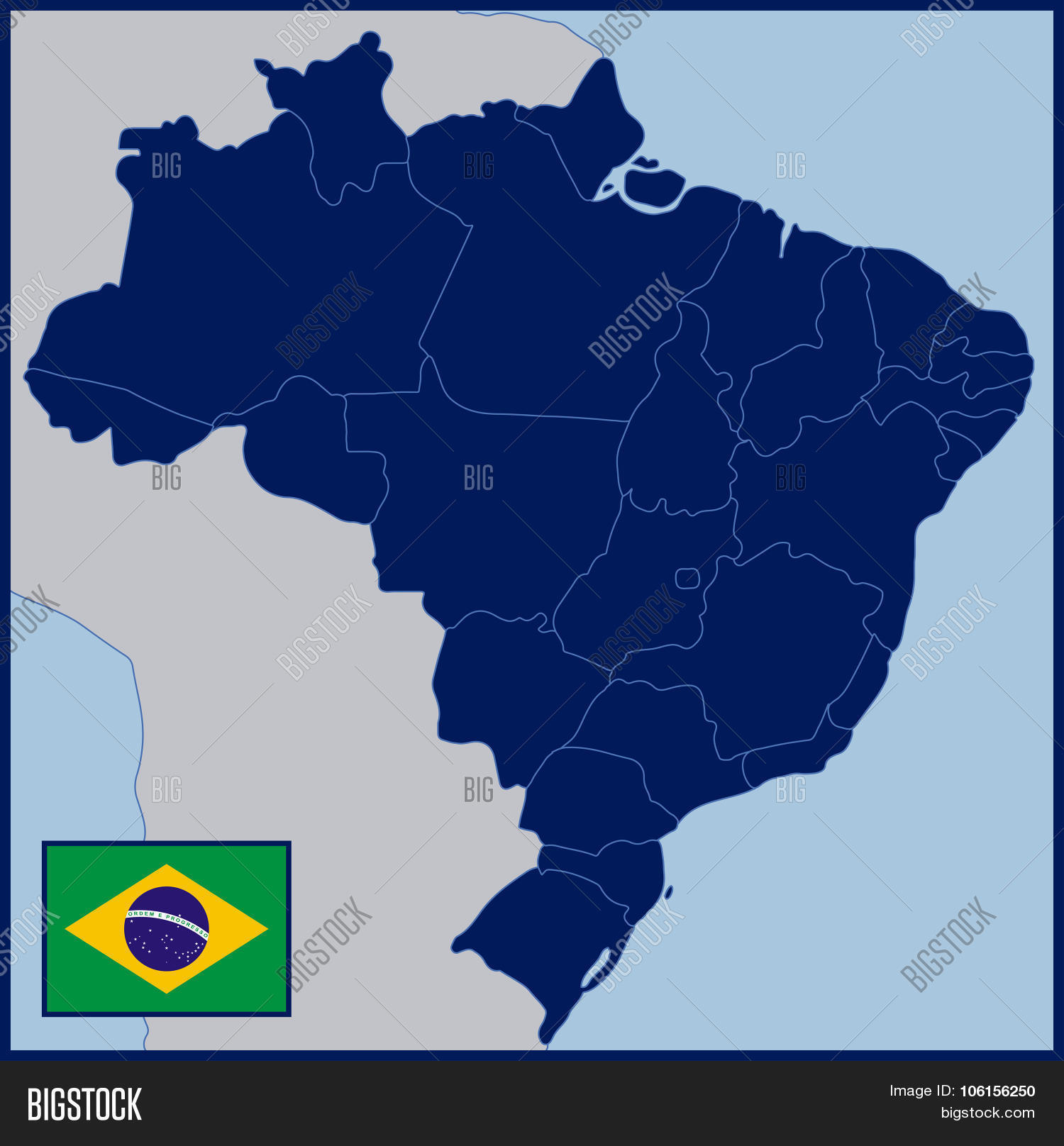 Blank Map Brazil Vector & Photo (Free Trial) | Bigstock